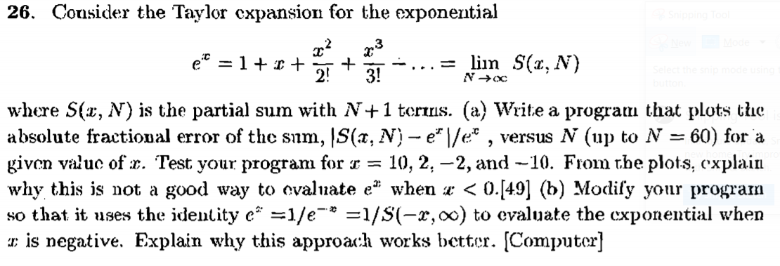 Solved 26. Consider the Taylor expansion for the exponential | Chegg.com
