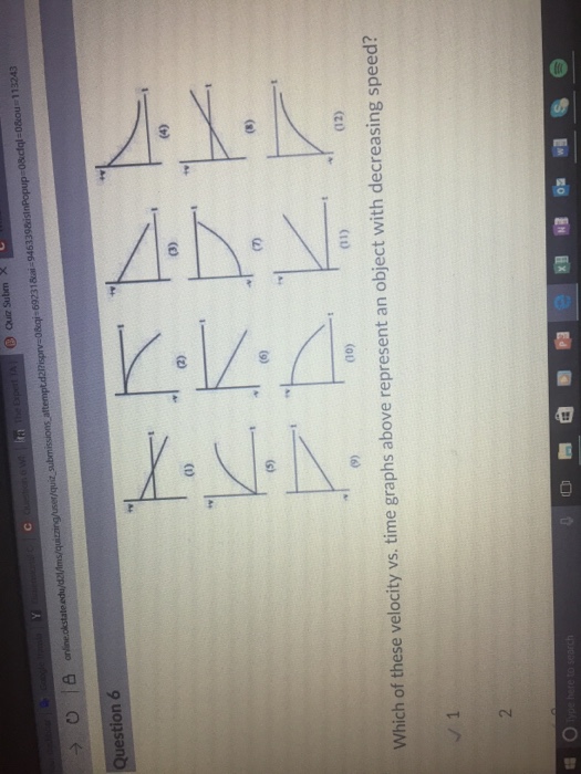 Solved Which of these velocity vs. time graphs above | Chegg.com