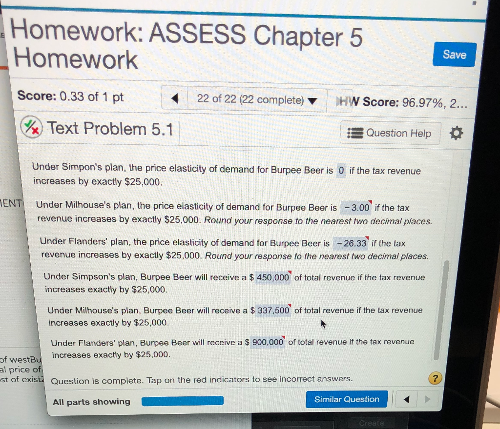 Homework: ASSESS Chapter 5 Homework Save Score: 0.33 | Chegg.com