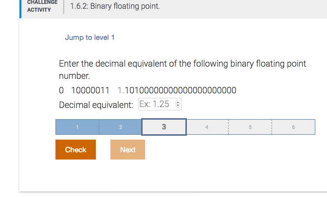 Solved CHALLENGE ACTIVITY 1.6.2: Binary floating point. Jump | Chegg.com