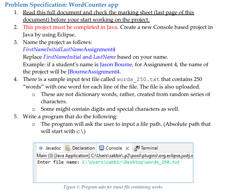 Solved Problem Specification: Word Counter app 1. Read this | Chegg.com