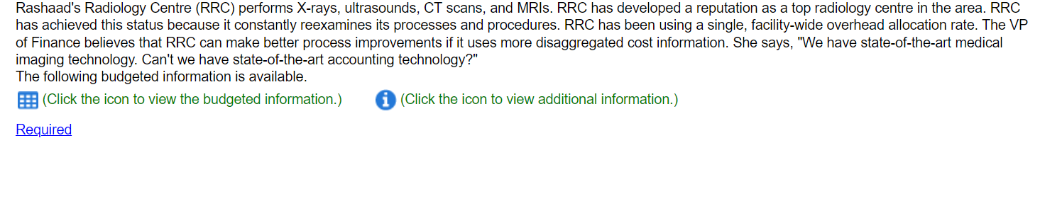 Solved Rashaad's Radiology Centre (RRC) performs X-rays, | Chegg.com