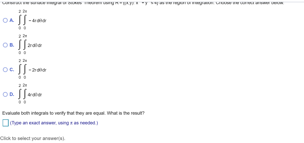 Solved Verify that the line integral and the surface | Chegg.com