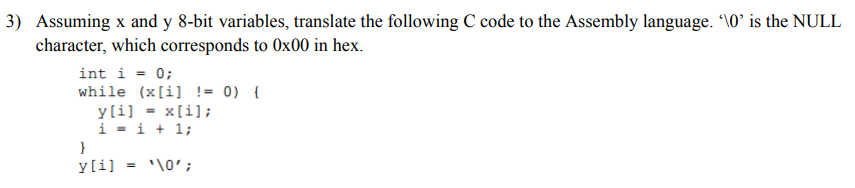 Solved 3 Assuming X And Y 8 Bit Variables Translate The 1340