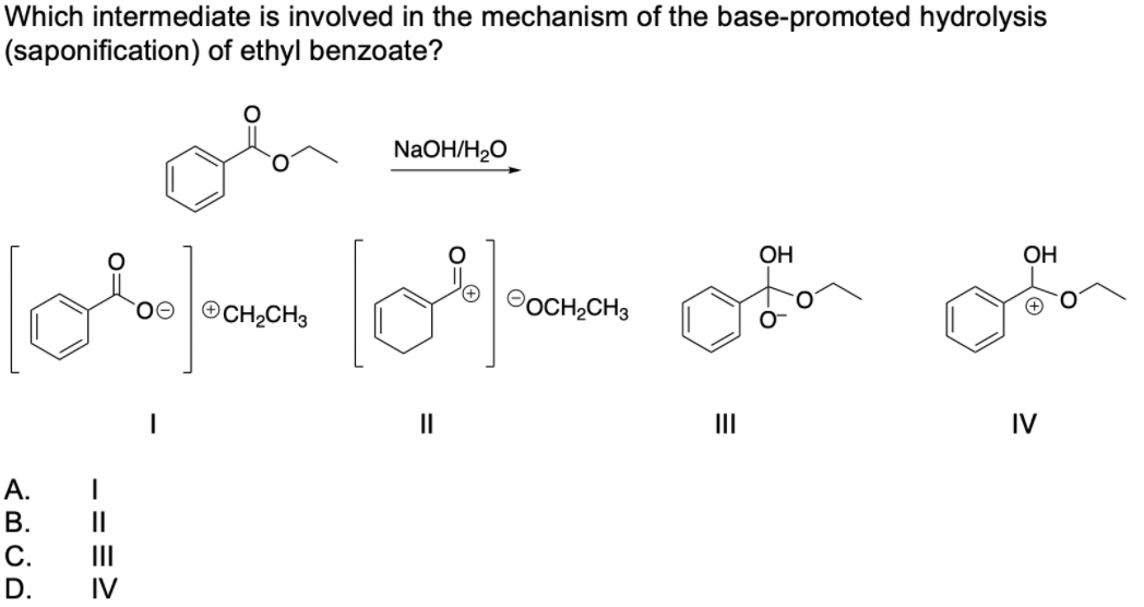 Solved 1. NaOEt/EtOH 2 eq. 2. H30+ OH III IV A. B. C. D. E. | Chegg.com