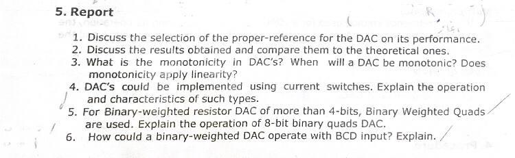 Solved 5. Report 1. Discuss the selection of the | Chegg.com