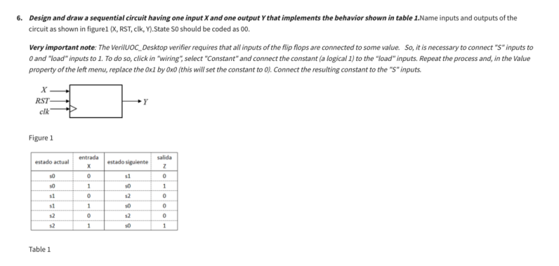 Solved Design and draw a sequential circuit having one input | Chegg.com