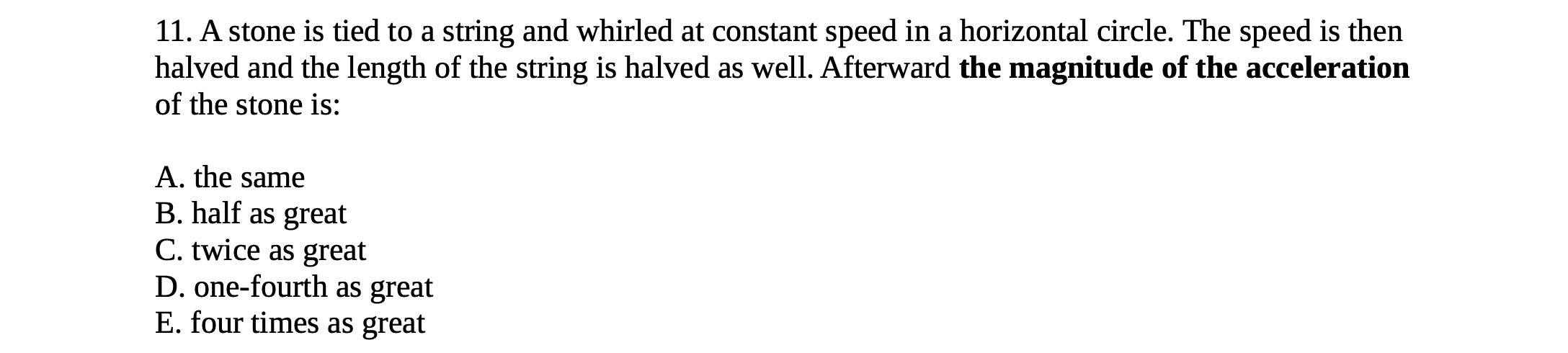 Solved A stone is tied to a string and whirled at constant | Chegg.com