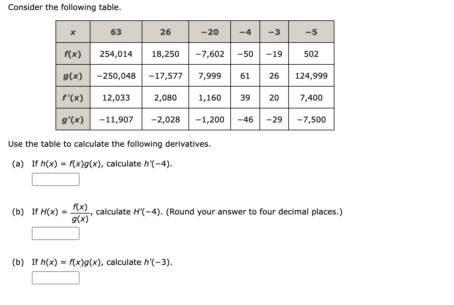 Solved Consider the following table. Use the table to | Chegg.com