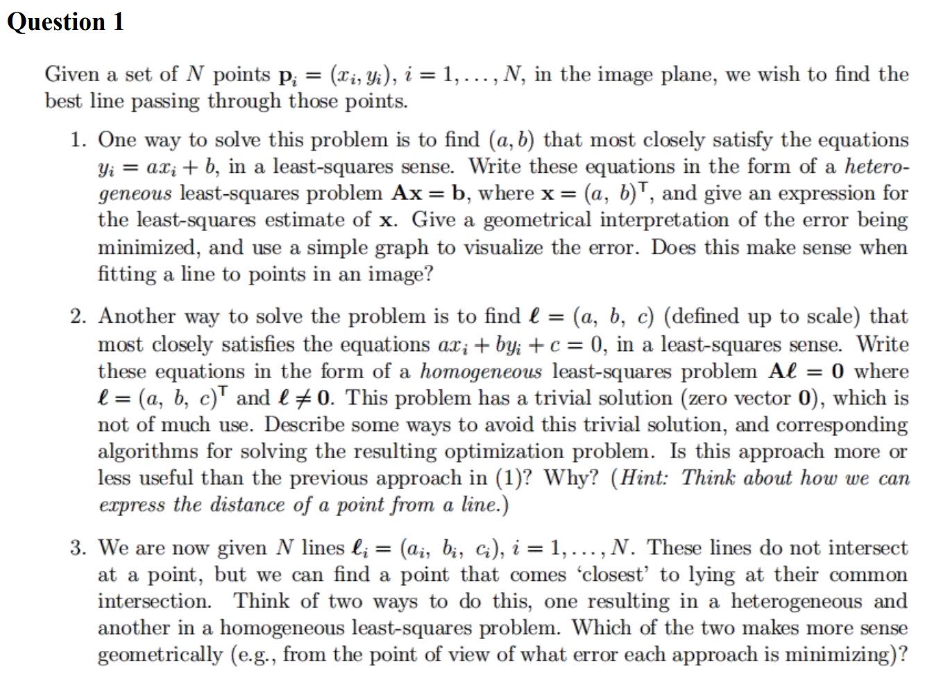 Solved Given a set of N points pi=(xi,yi),i=1,…,N, in the | Chegg.com