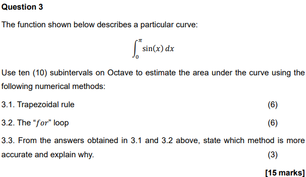 Solved Question 3The function shown below describes a | Chegg.com