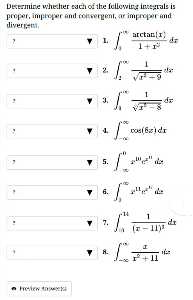 Solved Determine whether each of the following integrals is | Chegg.com