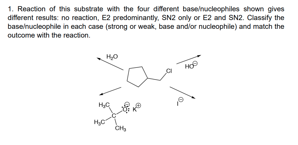 Solved Reaction of this substrate with the four different | Chegg.com