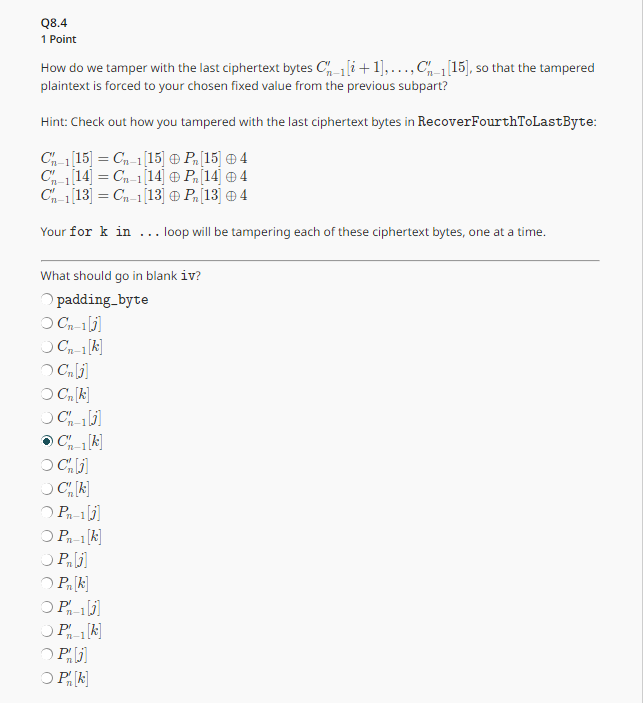 Solved Q8 Padding Oracle Attack Part 8 Recovering All Bytes 3567