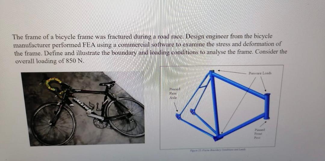Solved The frame of a bicycle frame was fractured during a | Chegg.com