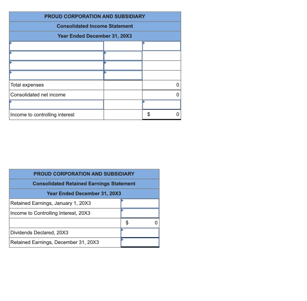 Solved PROUD CORPORATION AND SUBSIDIARY Consolidated Income | Chegg.com