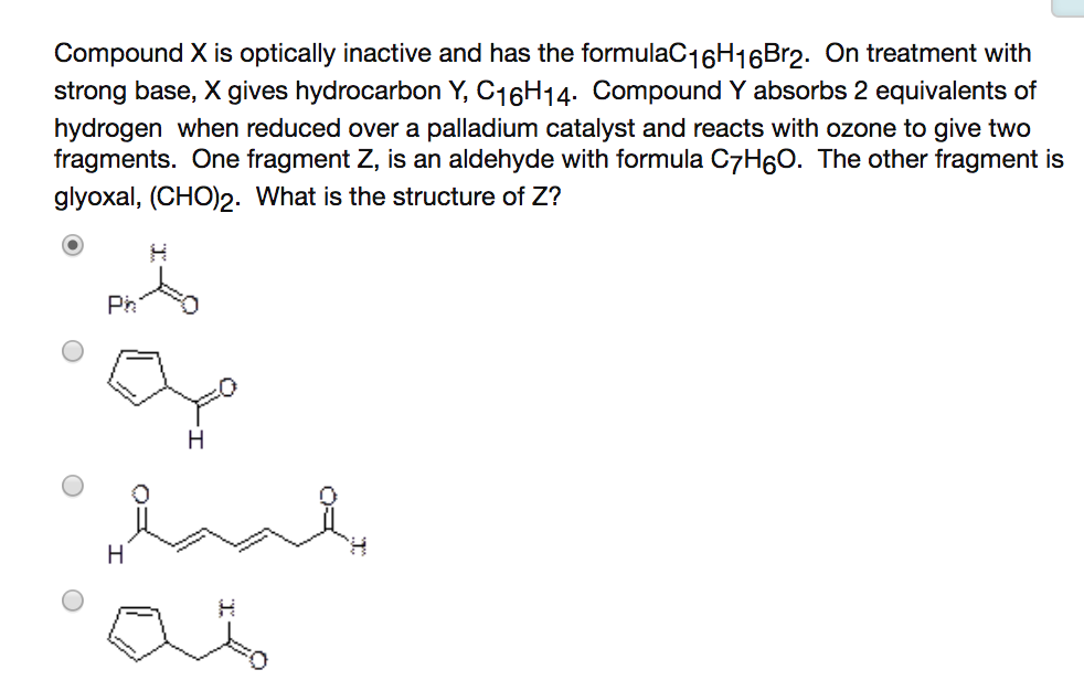 Solved Compound X is optically inactive and has the | Chegg.com