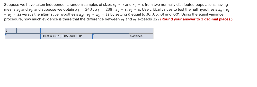 Solved Suppose we have taken independent, random samples of | Chegg.com