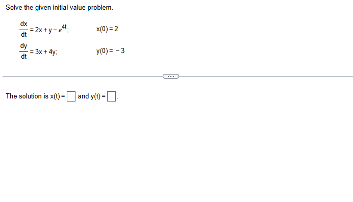 Solved Solve the given initial value problem. | Chegg.com