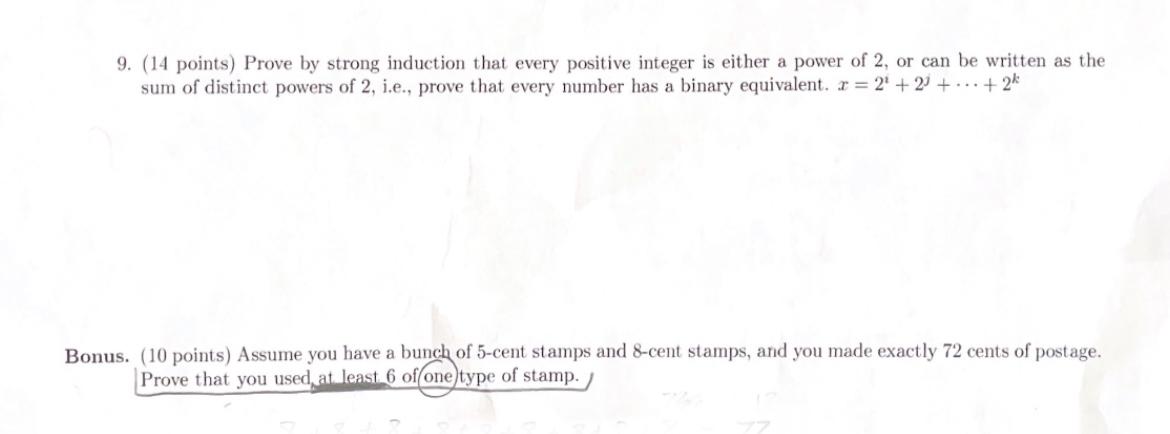 Solved 9. (14 points) Prove by strong induction that every | Chegg.com