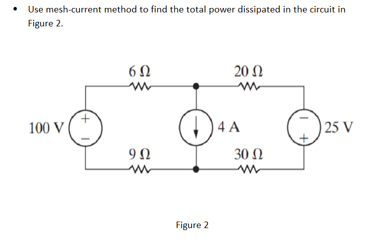 Solved Use mesh-current method to find the total power | Chegg.com