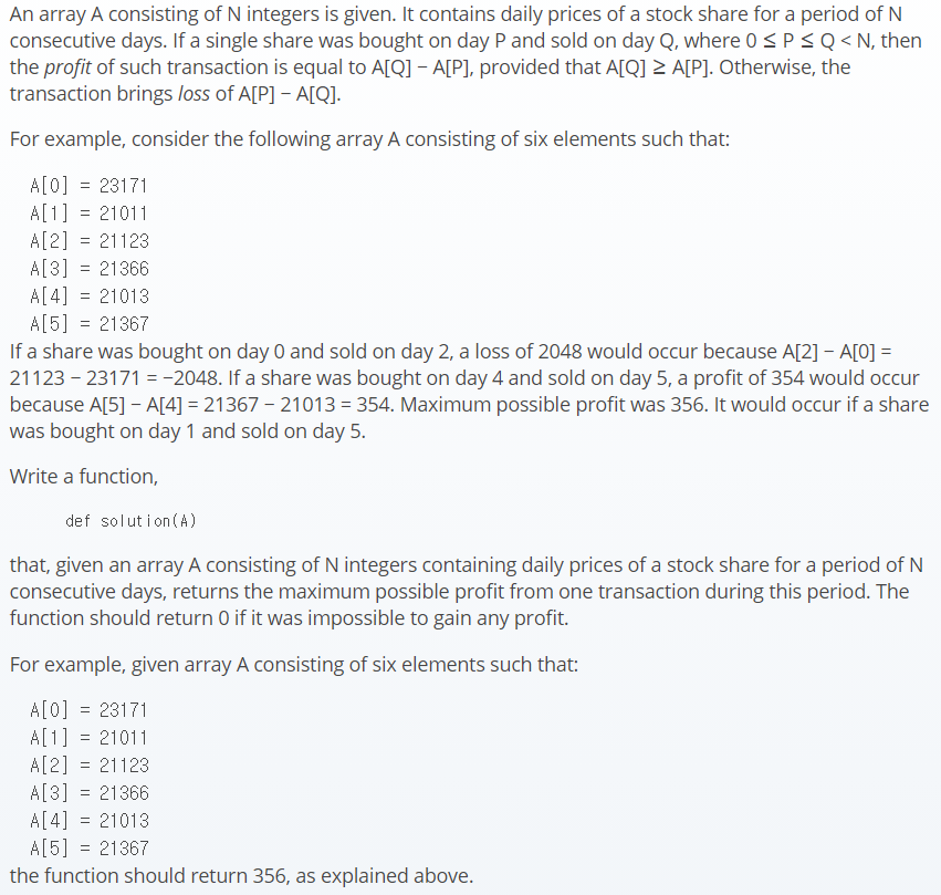 Solved An array A consisting of N integers is given. It | Chegg.com