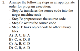 Solved 2. Arrange the following steps in an appropriate | Chegg.com