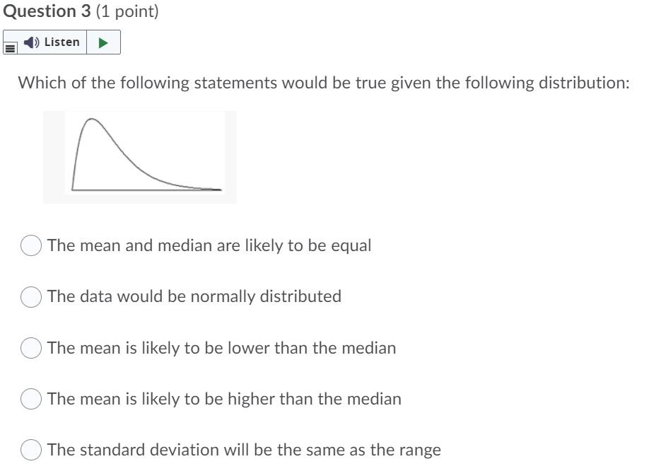 Solved Question 3 (1 point) Listen Which of the following | Chegg.com Solved Question 3 (1 point) Listen Which of the following | Chegg.com