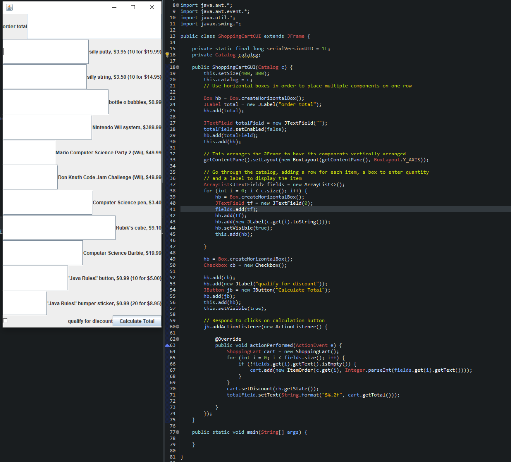 Solved Help GUI design Right now I have a GUI that looks | Chegg.com