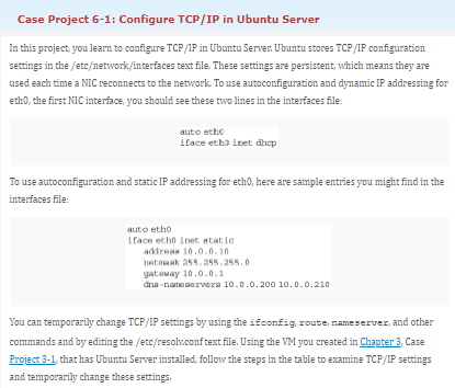 Solved Case Project 6-1: Configure TCP/IP in Ubuntu Server | Chegg.com
