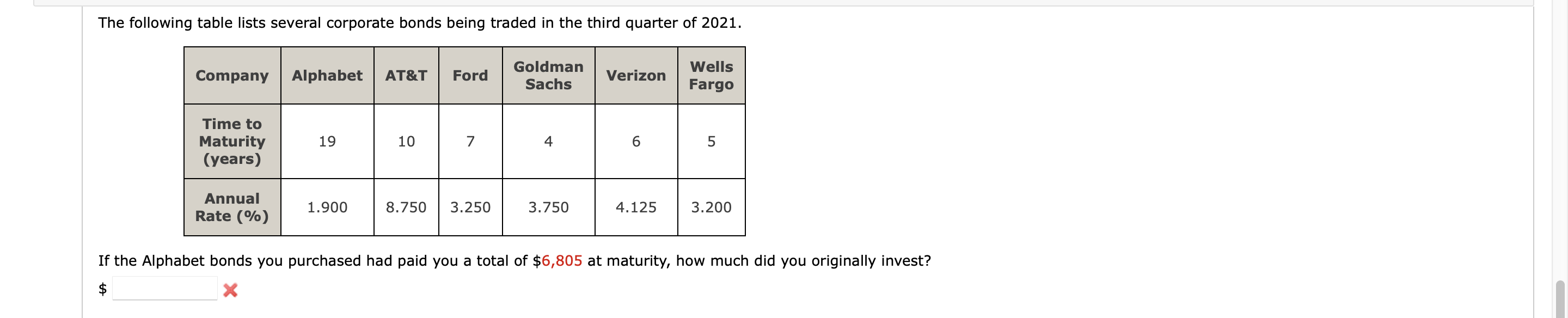 Solved The following table lists several corporate bonds | Chegg.com