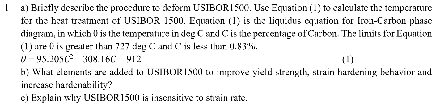 Solved a) Briefly describe the procedure to deform | Chegg.com