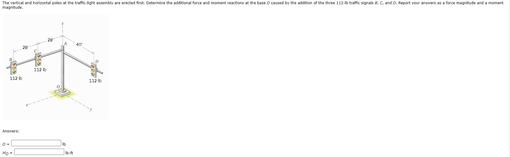 Solved The vertical and horizontal poles at the traffic | Chegg.com