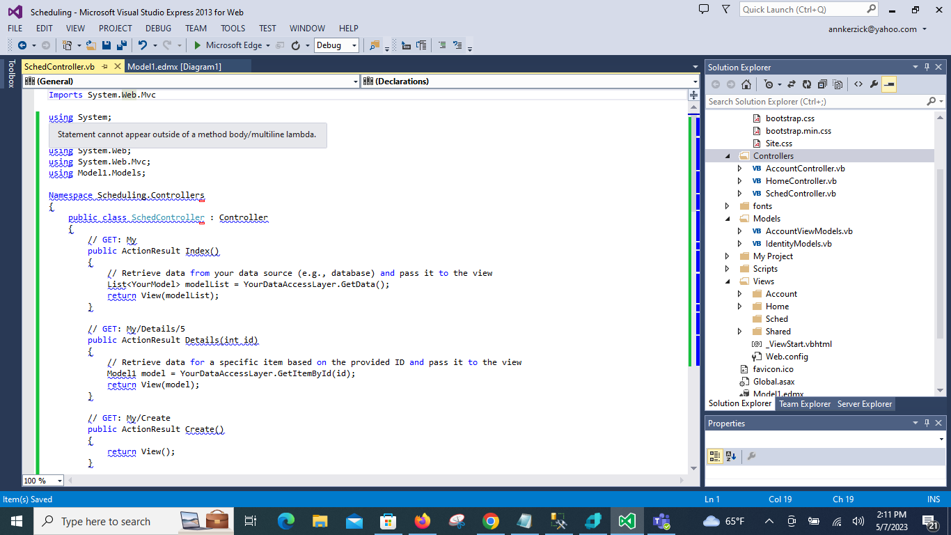 Solved Scheduling - Microsoft Visual Studio Express 2013 for | Chegg.com