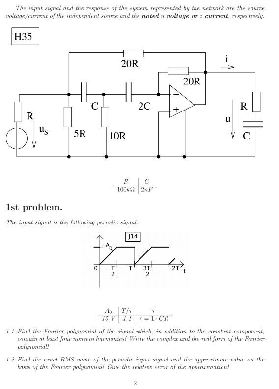Solved The input signal and the response of the system | Chegg.com