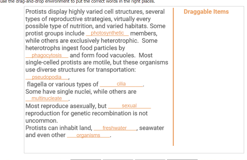 Solved Draggable Items use the drag-and-drop environment to | Chegg.com