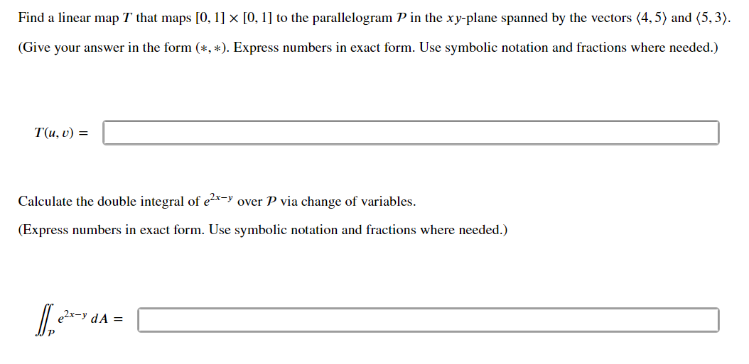 Solved Find a linear map T that maps [0,1]×[0,1] to the | Chegg.com