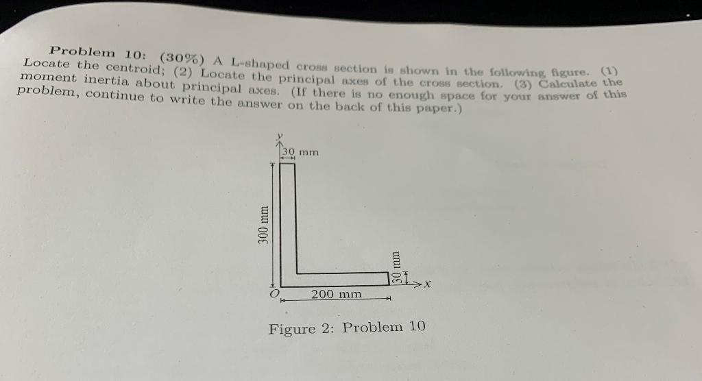 Solved Problem 10: (30%) A L-shaped cross section is shown | Chegg.com
