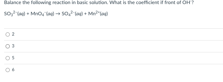 Solved Balance the following reaction in basic solution. | Chegg.com