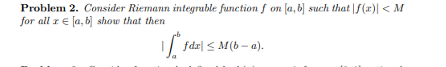 Solved Problem 2. Consider Riemann integrable function f on | Chegg.com