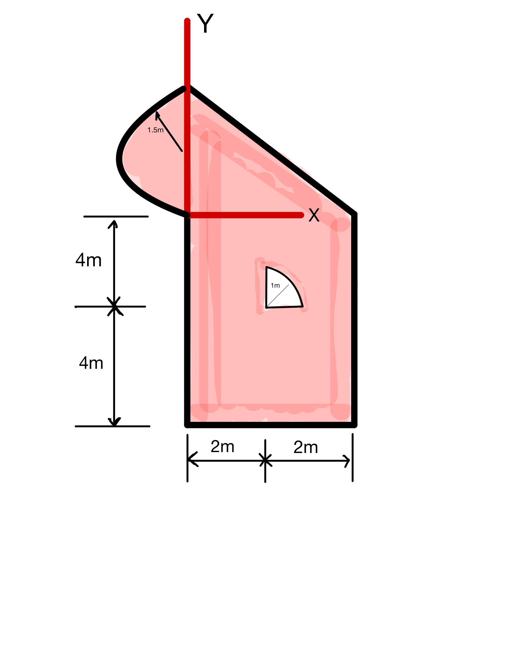 Solved -Determine Centroid of the shaded region (with | Chegg.com