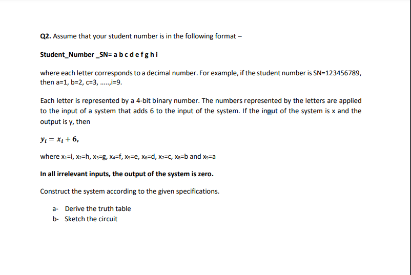 Solved Q2. Assume that your student number is in the | Chegg.com