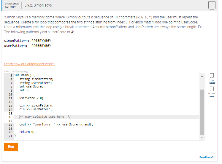 Solved 'Simon Says' is a memory game where 'Simon' outputs a | Chegg.com