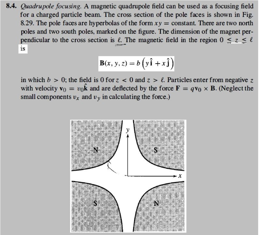 Solved 3.4. Quadrupole focusing. A magnetic quadrupole field | Chegg.com