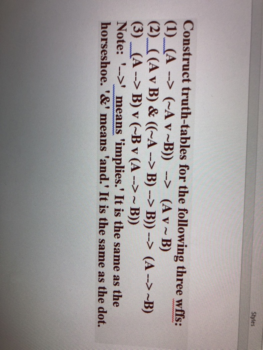 Solved Styles Construct truth-tables for the following three | Chegg.com