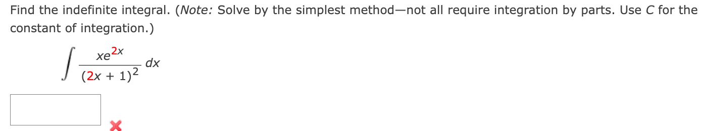 Solved Find the indefinite integral. (Note: Solve by the | Chegg.com
