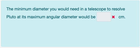 Solved The minimum diameter you would need in a telescope to | Chegg.com