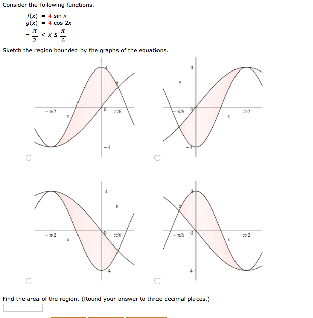 Solved Consider the following functions. f(x) = 4 sin x g(x) | Chegg.com