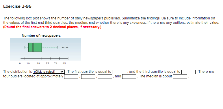 Solved Exercise 3-96The following box plot shows the number | Chegg.com