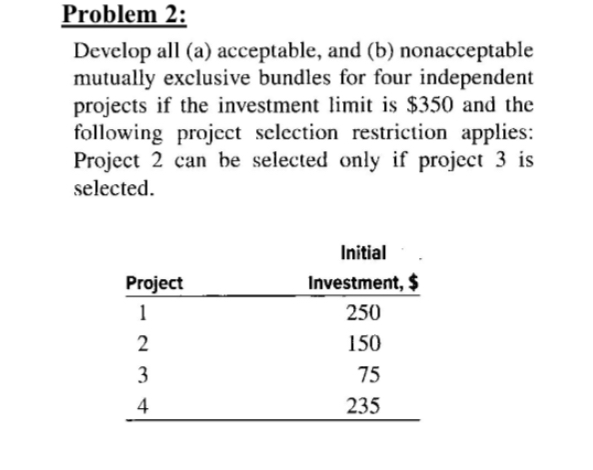 Solved Problem 2:Develop all (a) ﻿acceptable, and (b) | Chegg.com